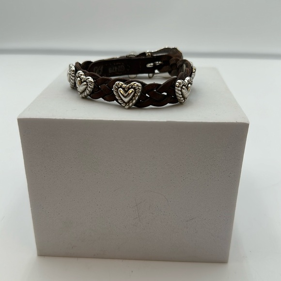 Brighton | Jewelry | Brighton Roped Heart Braided Brown Leather Buckle ...